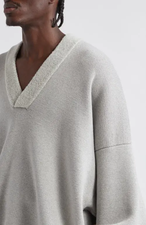 Fear Of God Virgin Wool-Blend V-Neck Sweater In Dove Grey - 70